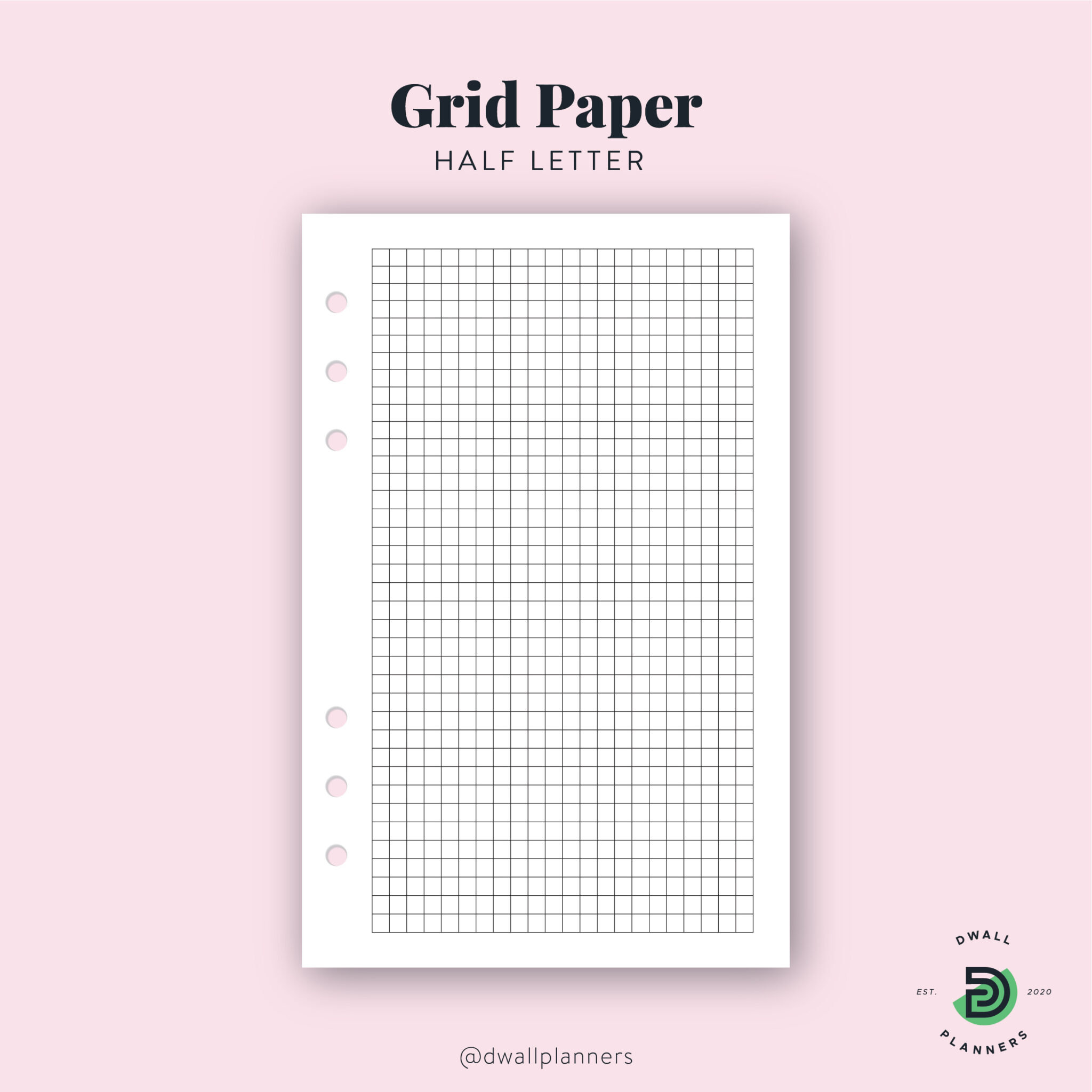 Grid Paper Printable Insert | Half Letter size
